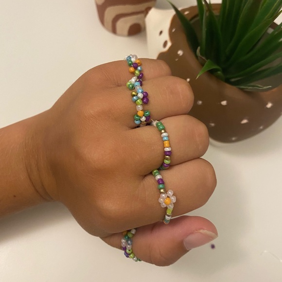 Jewelry | Handmade Beaded Rings Multicolor | Poshmark